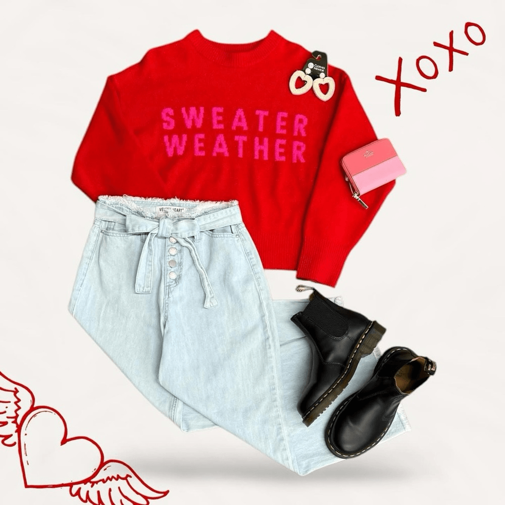 A New Day Sweater Weather” Red Sweater | eBay