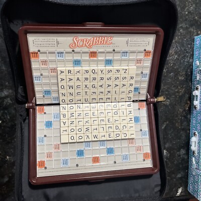 2001 Scrabble Travel Edition Folio Zipper Case Crossword Game Portable ...
