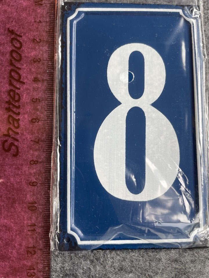 Vintage French Style, Enamel, House Number 8, Blue/White | eBay UK