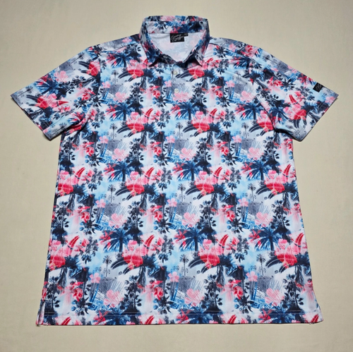 Sunday Swagger Polo Shirt Men Size Large Palm Tree Print Golf ...
