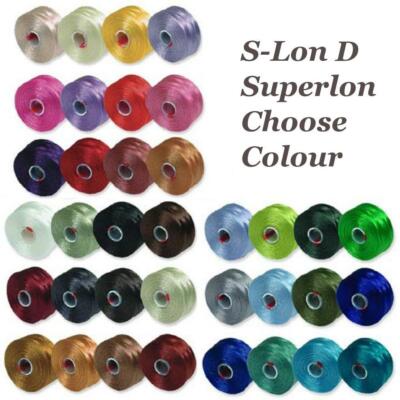 Superlon S-Lon Beading Thread Cord Size D Tex 45 0.11mm Choose from 36 ...