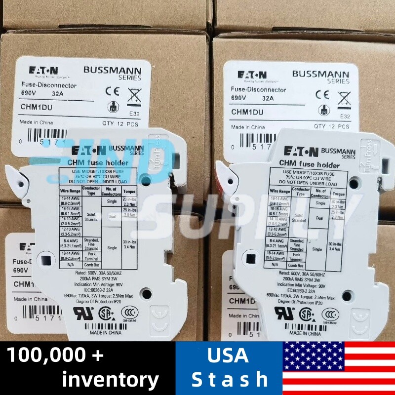 1PC Bussmann CHM1DU 32 690V Eaton Series Photovoltiac Fuse USA Holder ...