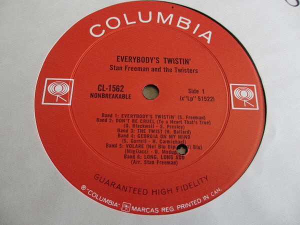 Stan Freeman And The Twisters - Everybody's Twistin' 1962 LP, Album, M ...