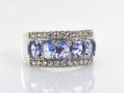 Stauer Tanzanite Ring w/ Accent stones in Sterling Silver Size 8 | eBay