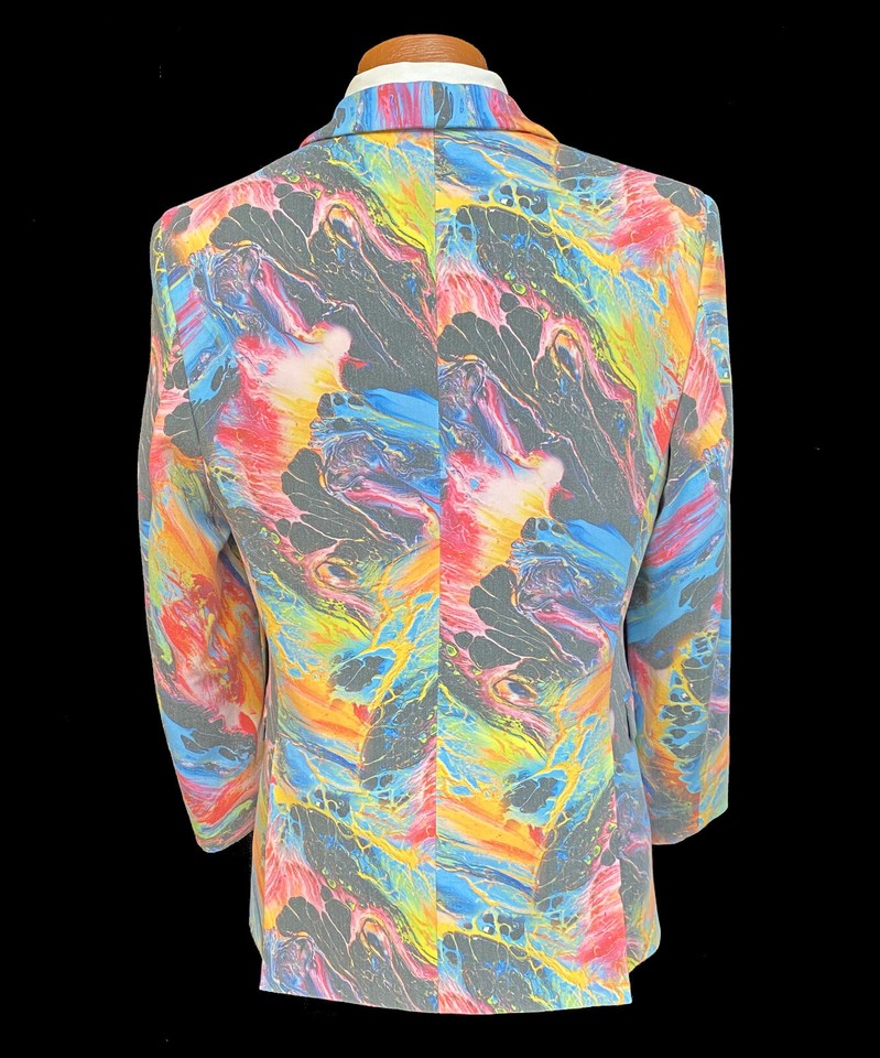 Men's Mark of Distinction Bright Multicolor Tuxedo Jacket Slim Fit 42R ...