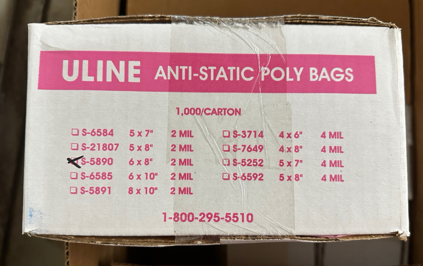 (4000) Anti-Static Poly Bags Uline Pink 2 Mil For Electronics, 6" x 8 ...