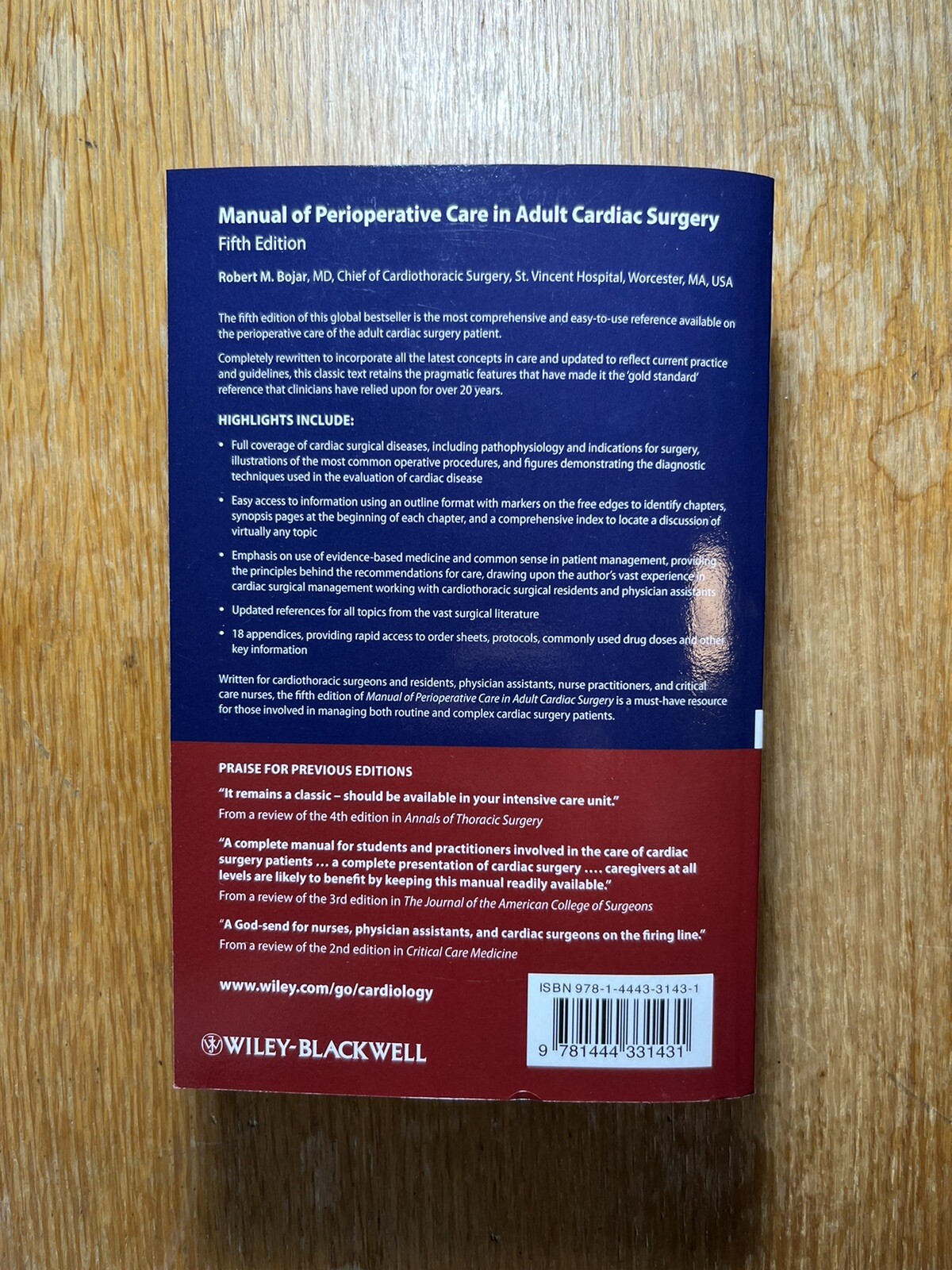 Manual of Perioperative Care in Adult Cardiac Surgery by Robert M ...