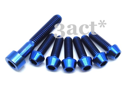 M5 x 16mm - 6 & M6 x 35mm, 7 Blue Titanium Bolt For Stem & Headset Top ...