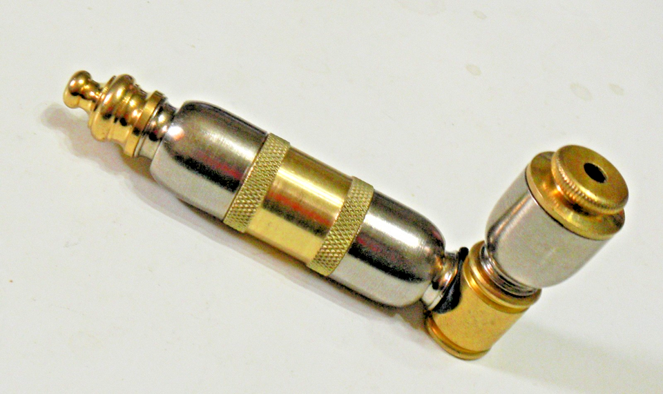 3 3/4" Metal Tobacco Smoking Chamber Pipe Solid Brass & Nickel Plated ...