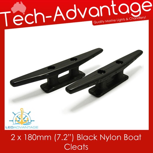 2 X 180MM 7.2" UV RESISTANT BLACK NYLON BOAT YACHT MARINE BAR CLEATS | eBay