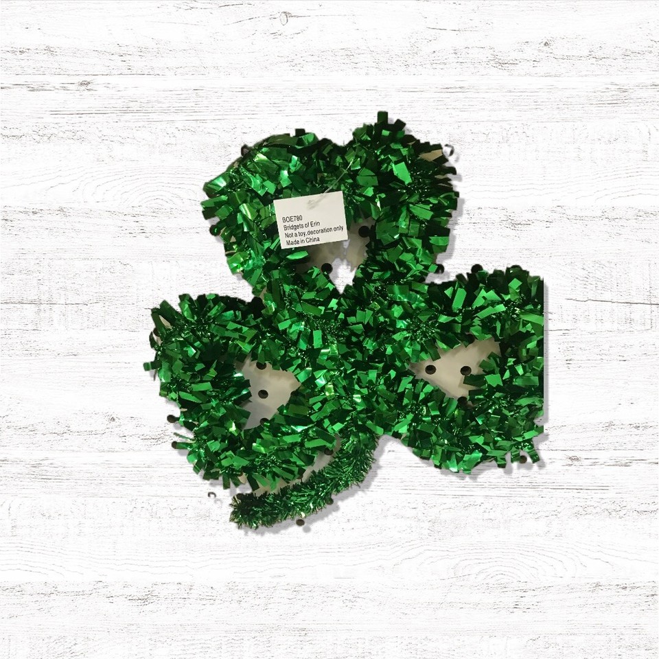 2-Shamrock Garland Wire Frame 15" ST Patrick's Day IRISH Wall Door ...