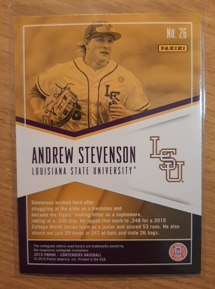 2015 CONTENDERS DRAFT PICKS SCHOOL COLORS ANDREW STEVENSON #26 WAS ...