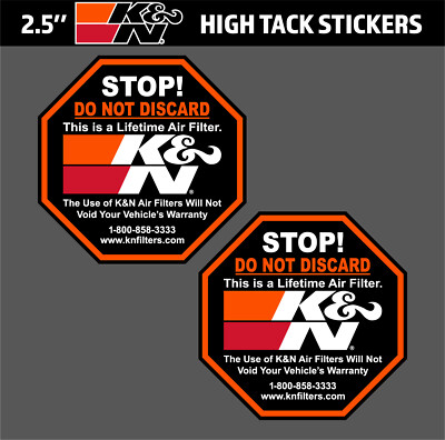 2 K&N Filters warning Sticker Decal motocross atv vtt stickers | eBay