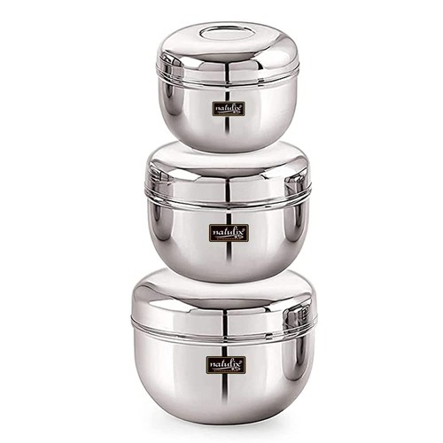Stainless Steel Apple Shape Heavy Gauge Multipurpose Containers ...