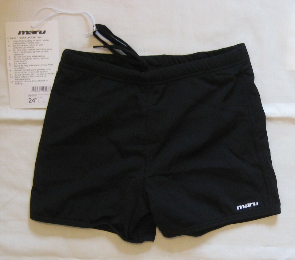 Boys' Maru Pacer Chlorine Resistant Swimming Shorts (Black) Size 24" | eBay