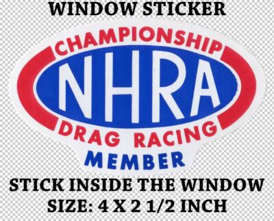 NHRA CHAMPIONSHIP DRAG RACING MEMBER - VINYL WINDOW DECAL STICKER ...