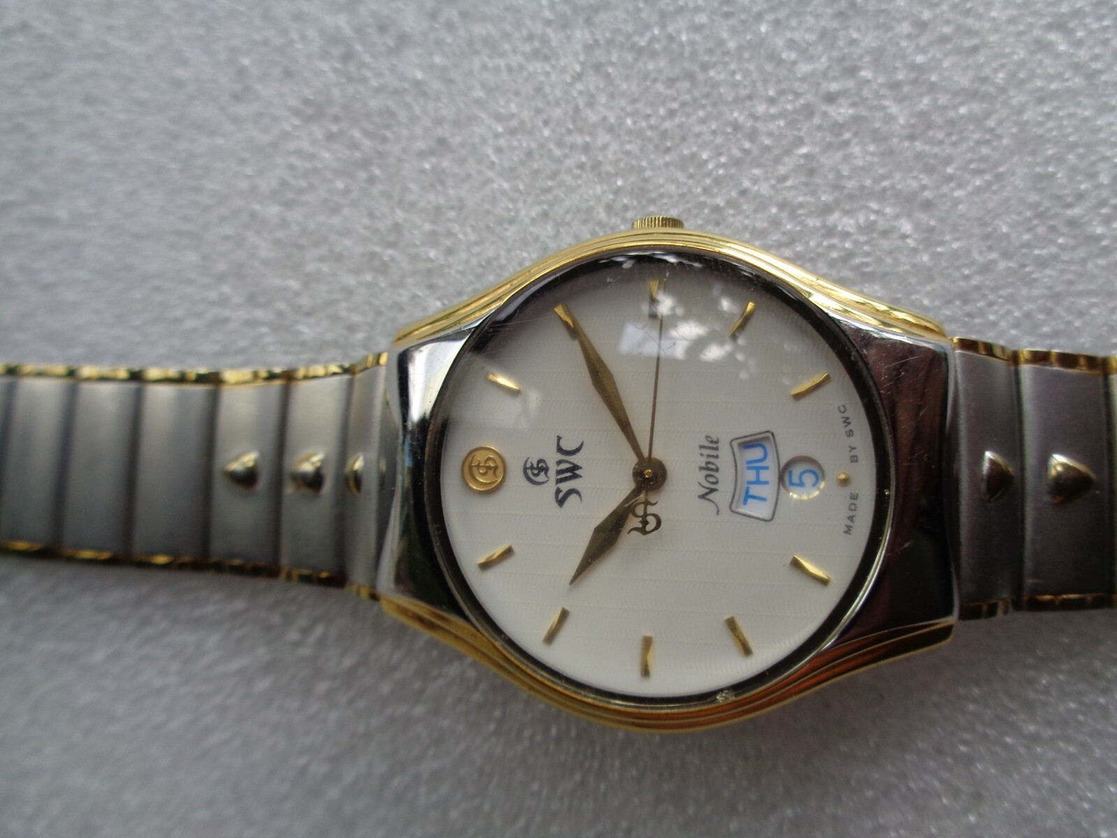 RARE 2 TONE SAMSUNG NOBILE SWC KOREA QUARTZ MD SIZE 32 MM QUARTZ MENS ...