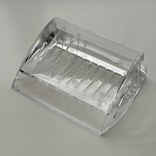 Clear Plastic Lucite Desk Organizer Paperclip Post-it Holder office ...