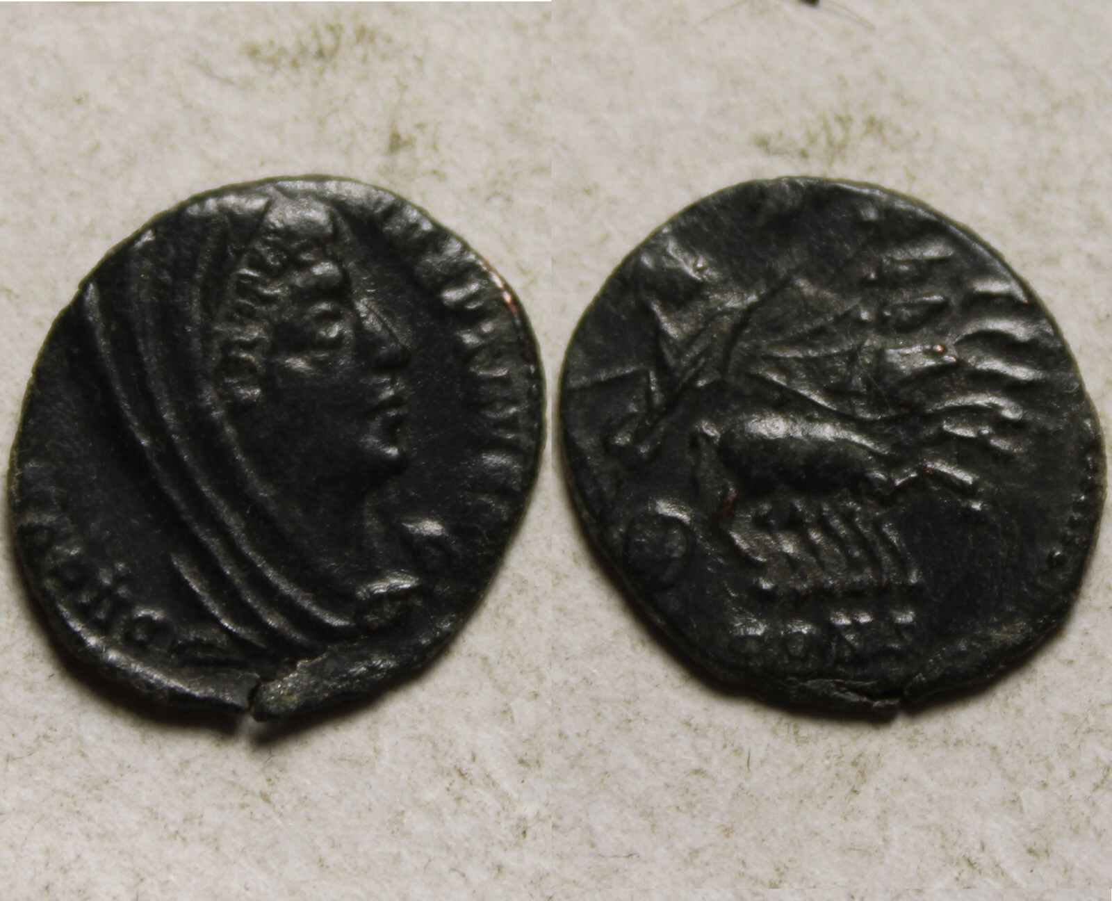 Rare Genuine Ancient Roman coin Postumus Constantine Veiled Quadriga ...