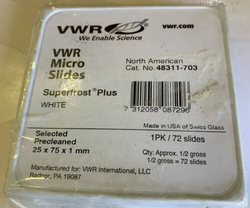 VWR Superfrost Plus Precleaned Micro Slides White 25 X 75 X 1mm 48311 ...