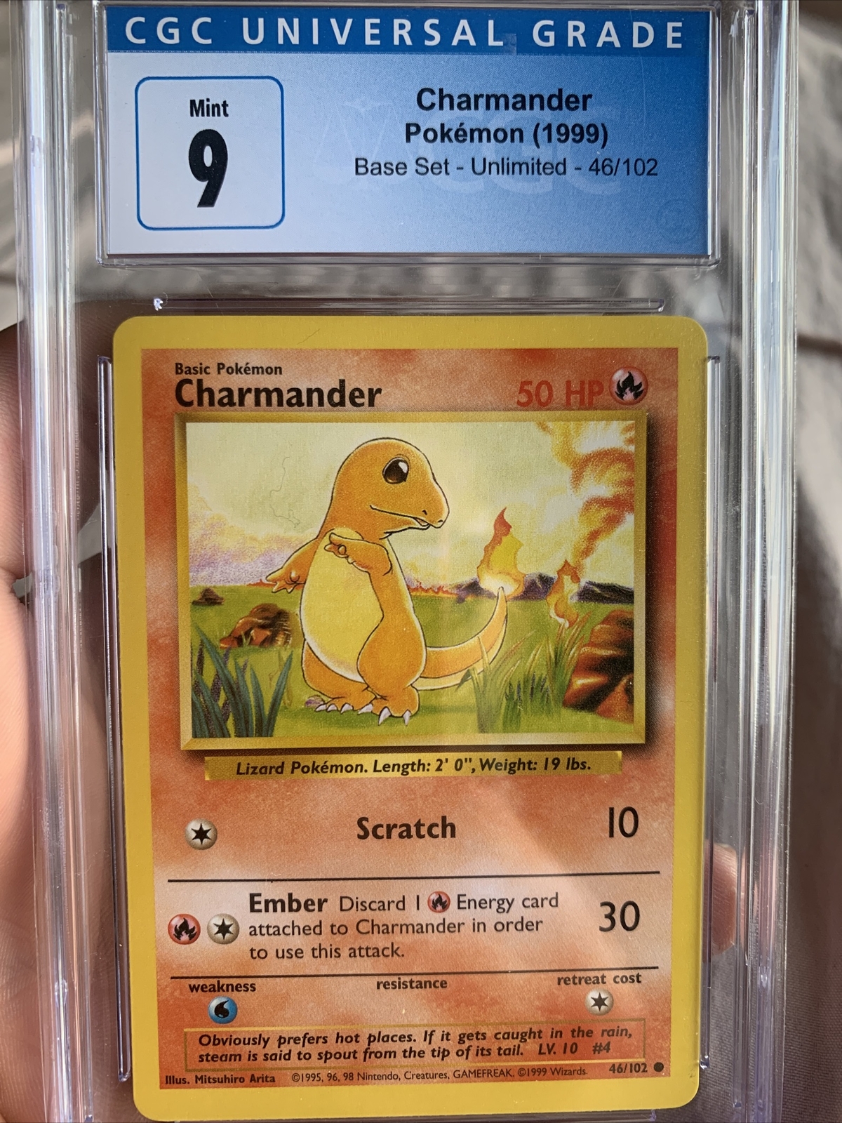Pokemon Charmander Base Set Unlimited #46 CGC 9 Mint | eBay