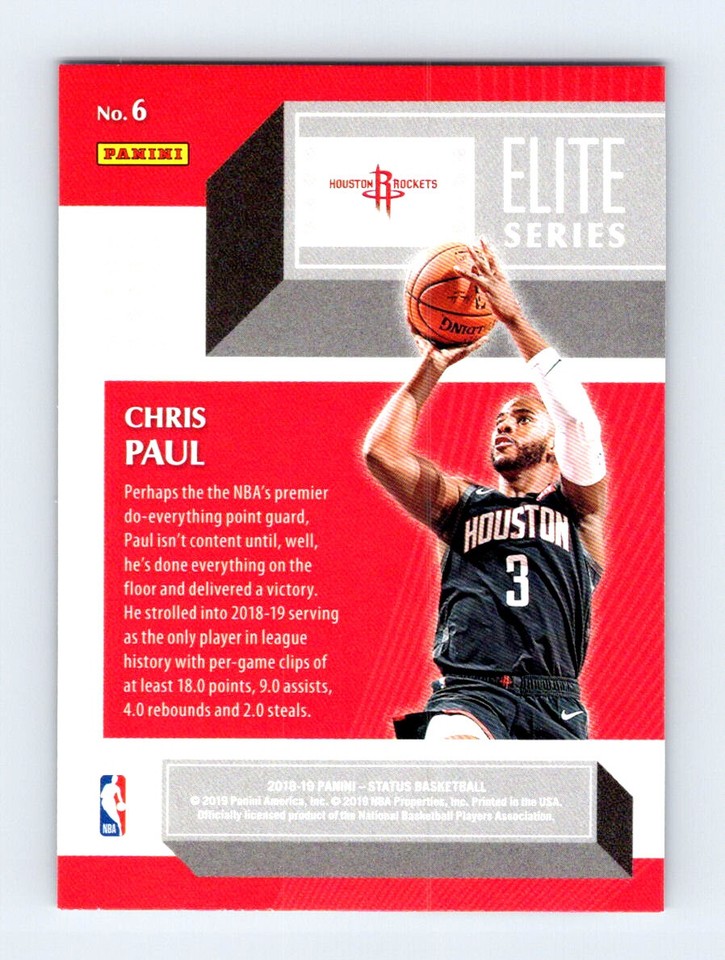 2018-19 Panini Status Elite Series #6 Chris Paul Houston Rockets | eBay