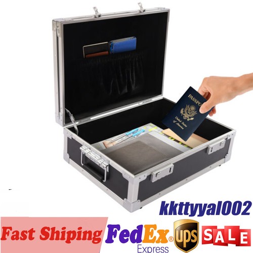 Portable Carrying Case Aluminum Hard Case Black Briefcase Tool Box ...