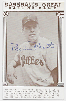 Robin Roberts, Phillies—AUTOGRAPH 1977 Baseball's Great Hall of Fame ...