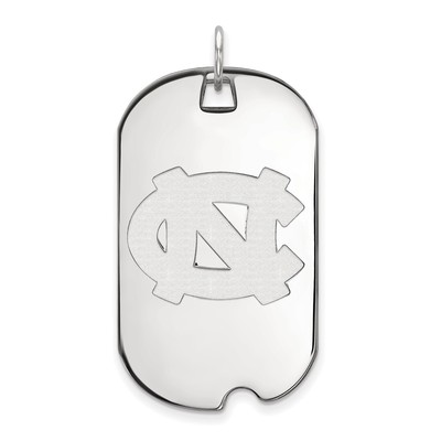 14k White Gold LogoArt University of North Carolina N-C Large Dog Tag ...