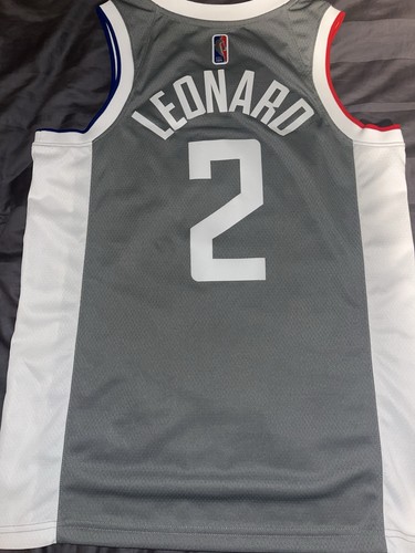 Nike Men's Clippers Kawhi Leonard Gray Player Jersey Earned Edition ...