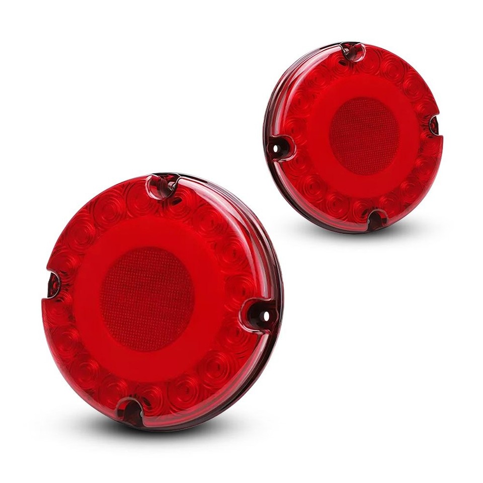 7inch Round Red LED Truck Trailer Bus Brake Stop Turn Signal Tail Light ...