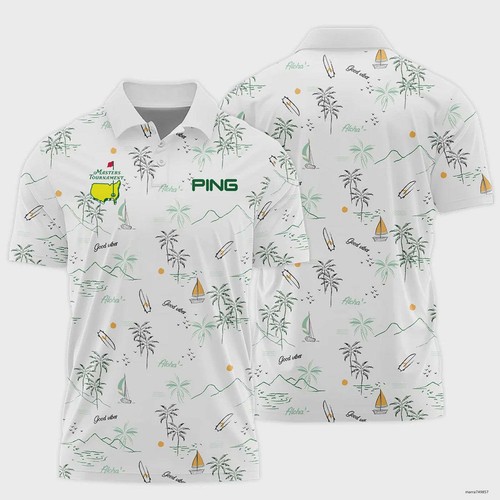 Island Seamless Pattern Golf Masters Tournament Ping Polo Shirt Print ...