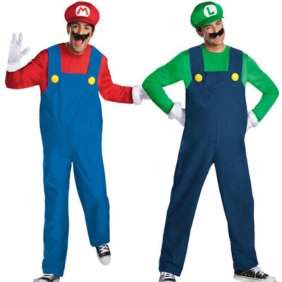 Men Adult Super Plumber Bros Halloween Costume Fancy Dress | eBay