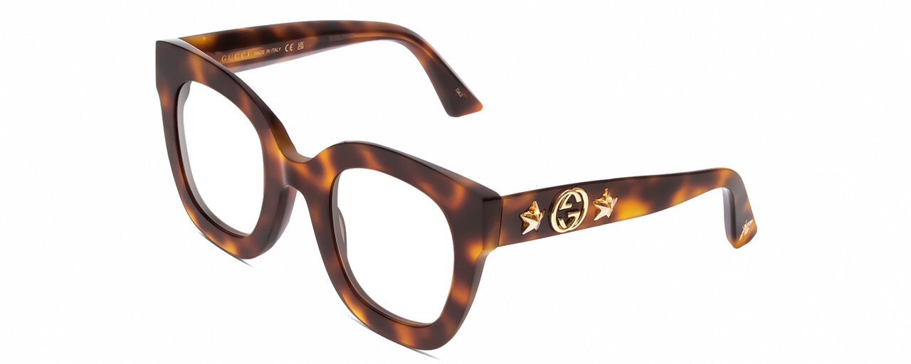 GUCCI GG0208S Designer Reading Glasses Tortoise Havana Gold Cat Eye ...