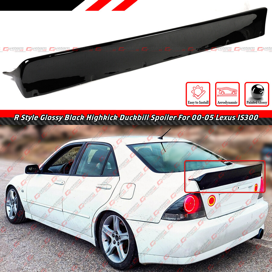 FOR 00-05 LEXUS IS300 SEDAN R STYLE GLOSS BLACK DUCKBILL HIGHKICK TRUNK ...