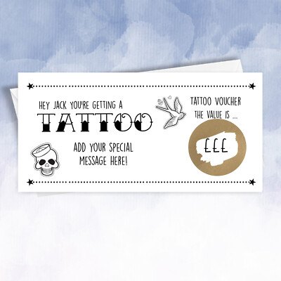 Personalised Tattoo Gift Christmas fund card | Scratch Off | Matching ...