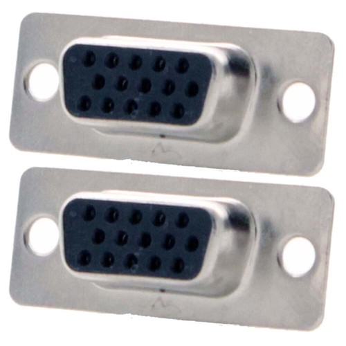 2 Pcs DB15 D-SUB 15 Pin VGA SVGA Female Mount Solder Cup Connector ...