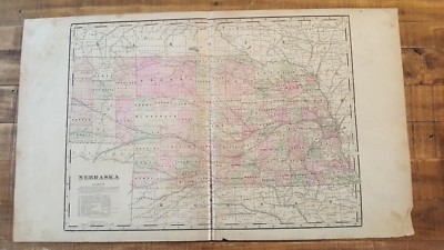 Antique MAP OF NEBRASKA - Atlas Of DODGE County Nebraska - Ogle & Co ...