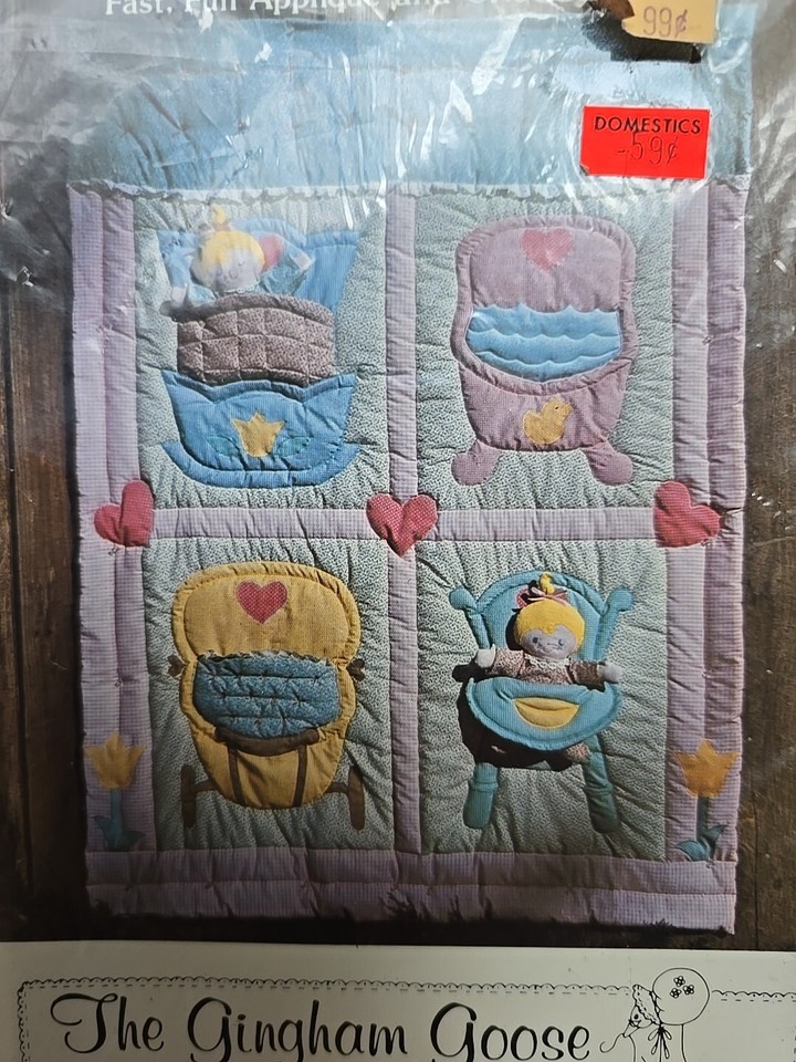VINTAGE THE GINGHAM GOOSE Hunny Bunny & Dimples Doll House QUILT ...