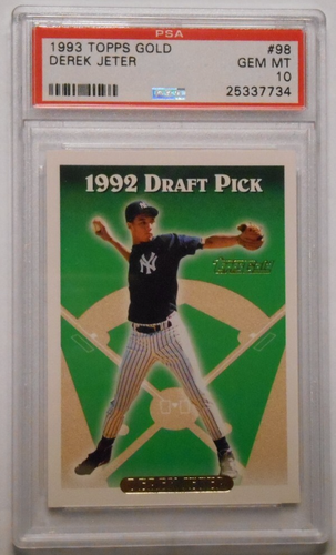 1993 Topps Gold #98 Derek Jeter RC PSA 10 Yankee Rookie HOF Cert ...