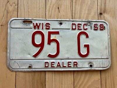 1958 Wisconsin Dealer License Plate | eBay