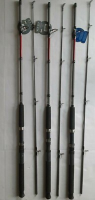 lot 3 ZEBCO 7 FT foot 2" SPINNING ROD CATFISH HEAVY DUTY MEDIUM ACTION ...