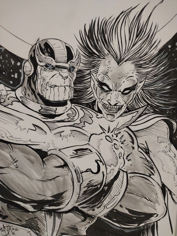 Thanos #1 (2019) Marvel Blank Sketch Cover Comic W Original Mephisto ...