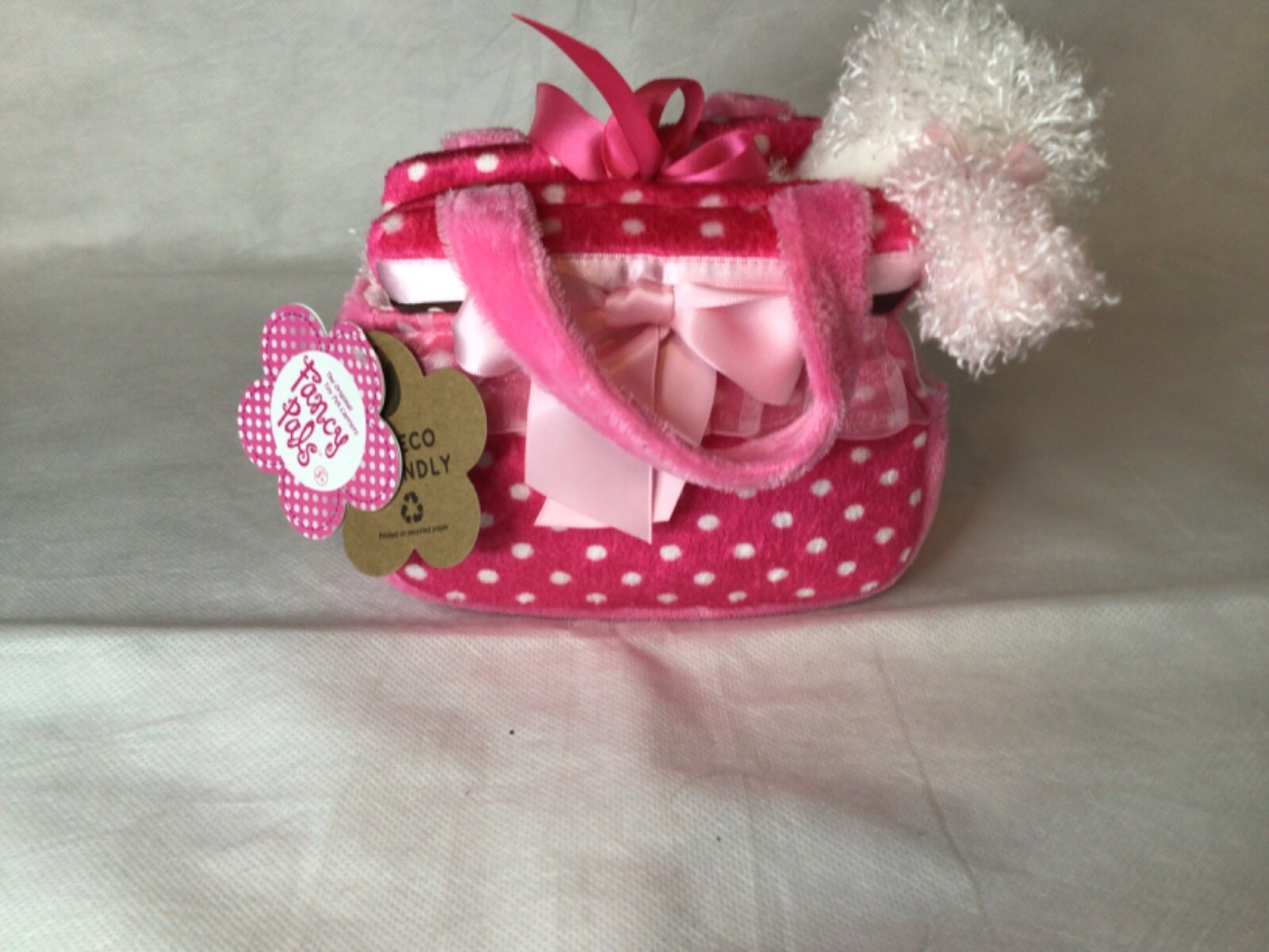 Aurora Fancy Pals Pink Polka Dot Toy Pet Carrier Purse 8 Plush 32503 ...