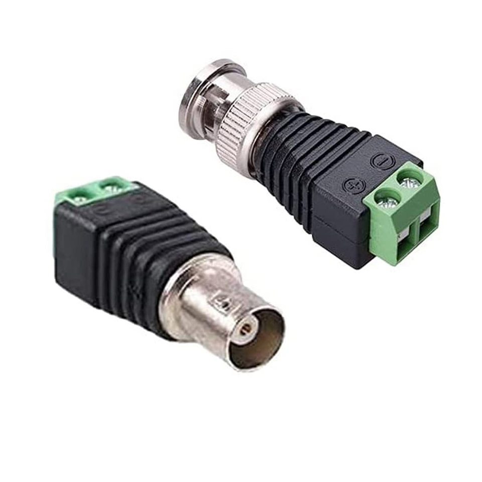 BNC Male and Female Plug Screw Terminal Connector, BNC to Cat5E Adapter ...