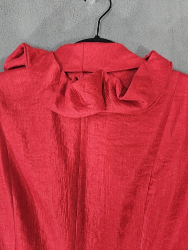 Adrianna Papell Victorian Ruffle Evening Jacket Metallic Red Crinkle ...