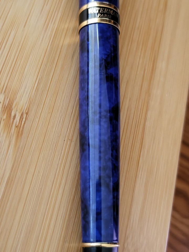 Waterman EXPERT II Oriental ROYAL BLUE Marble Gold Trim Ballpoint ...