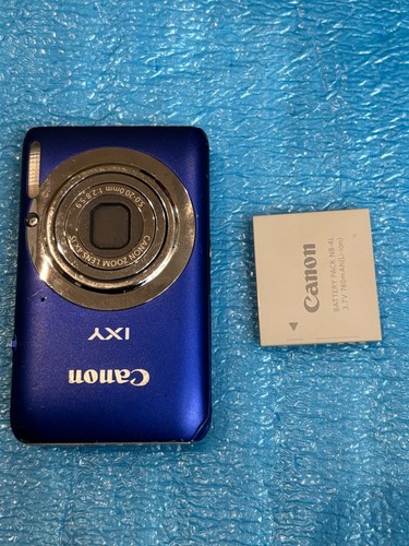 Canon IXY 210F Camera 12.1MP 4x Blue Good Cond with Battery PowerShot ...