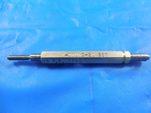 4 40 UNC 2A SET THREAD PLUG GAGE #4 .112 GO ONLY P.D. = .0950 TOOLS 4 ...