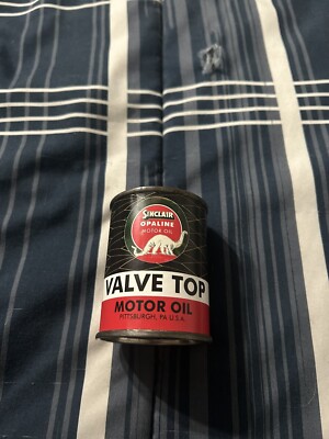 VALVE TOP MOTOR OIL" SAMPLE SIZE METAL OIL CANS. Sinclair | eBay